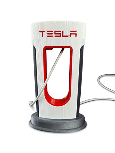 Desktop Supercharger Replica Charging Station, Supercharger Station - Fits USB-C Cables for Android and iPhone (Red)