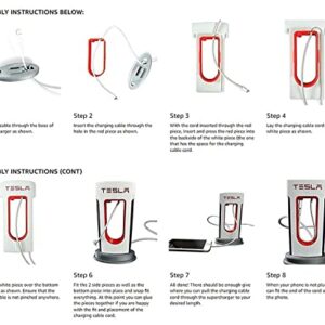 Desktop Supercharger Replica Charging Station, Supercharger Station - Fits USB-C Cables for Android and iPhone (Red)