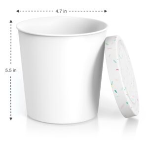 BALCI - Premium Ice Cream Containers (2 Pack - 1 Quart Each) Perfect Freezer Storage Tubs with Lids for Ice Cream, Sorbet and Gelato! - White With Sprinkles