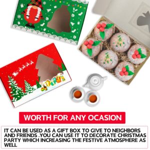 MISS FANTASY Christmas Cookie Gift Boxes - Frosted Holiday Containers with Window for Cookie Exchange, Candy Treats - 20 Pack