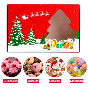 MISS FANTASY Christmas Cookie Gift Boxes - Frosted Holiday Containers with Window for Cookie Exchange, Candy Treats - 20 Pack