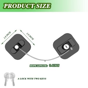 Fridge Lock, 2 Pack Refrigerator Lock with 4 Keys, Child Safety Locks with Strong Adhesive for Cabinet Lock, Freezer Lock and Drawer Lock (Black)