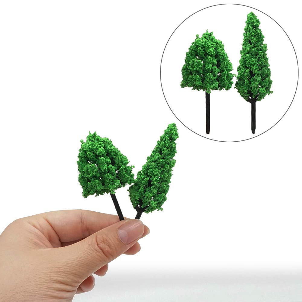 SaktopDeco 40 PCS Miniature Trees Bushes Model Trees Diorama Trees Woodland Scenic Train Scenery Railroad Architecture Fake Trees