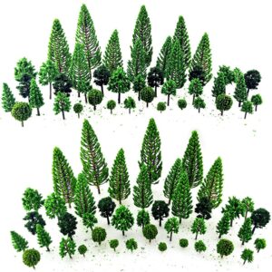 SaktopDeco 40 PCS Miniature Trees Bushes Model Trees Diorama Trees Woodland Scenic Train Scenery Railroad Architecture Fake Trees