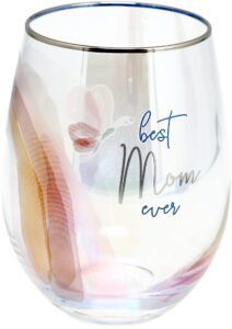 pavilion - 18 oz iridescent stemless wine glass - best mom ever