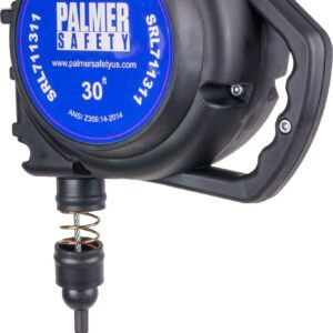 Palmer Safety SRD 30 FT. Self Retracting Lifeline I ANSI Z359.14-2021 Class 1 I SRL Device Swivel Top Galvanized Cable w/Small Steel Snap Hook I Fall Arrest Safety Yoyo