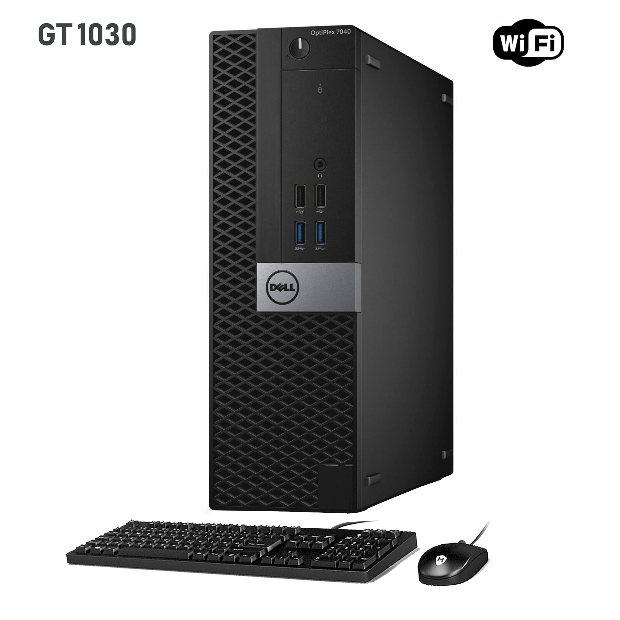 Dell Optiplex 7040 SFF Business Desktop PC - 6th Gen Intel i5-6500 Quad Core - 8GB DDR4-256GB SSD - GeForce GT 1030 - Keyboard, Mouse Combo, USB WiFi, Windows 10 Professional (64-bit) (Renewed)