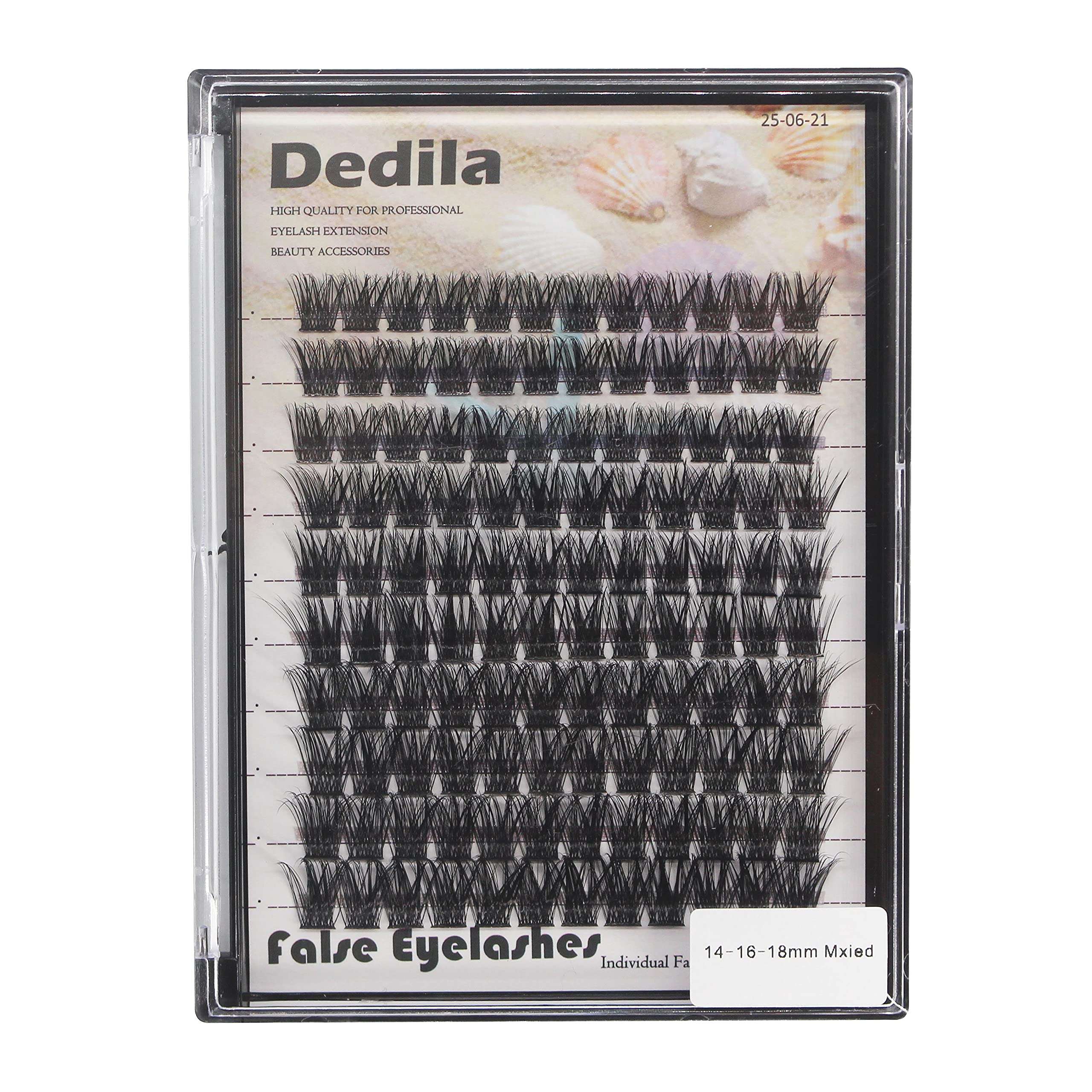 Dedila 120 Pcs Handmade D Curl Makeup Clusters Eye lashes Extensions Mixed 10-12-14-16mm/12-14-16mm/14-16-18mm D Curl Soft and Lightweight Individual false eyelashes Wide Stem (Mixed 14-16-18mm)