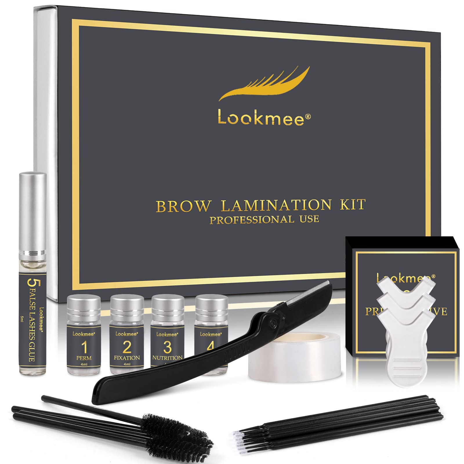 Lookmee Eyebrow Lamination Kit, Professional Instant Eyebrow Lift Kit, At Home DIY Long Lasting Eyebrow Perming Kit for Fuller and Messy Eyebrows