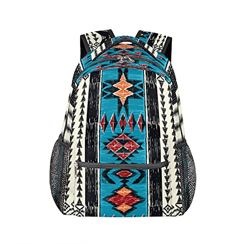 Aztec School Backpacks for Girl Student Daybag Water Resistant，Navajo Pattern Travel Schoolbag for Women/Men College Bookbags Medium