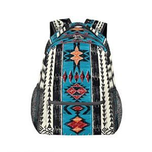 Aztec School Backpacks for Girl Student Daybag Water Resistant，Navajo Pattern Travel Schoolbag for Women/Men College Bookbags Medium