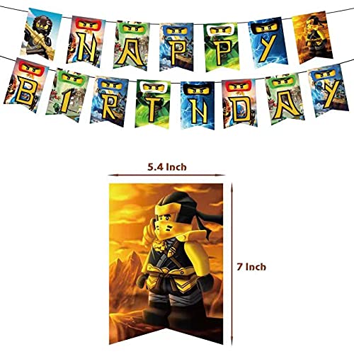 Heidaman Ninja Birthday Party Supplies Ninja Party Supplies Ninja Birthday Decorations Set Include Ninja Banners Balloons Cake Plates Ninja Tablecloth Cake Toppers(115pce)