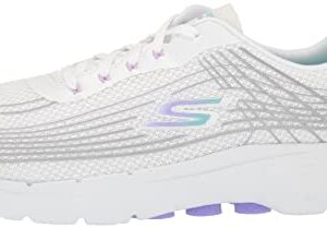 Skechers Women's GO Walk 6-Inner Joy Sneaker, White/Multi, 10