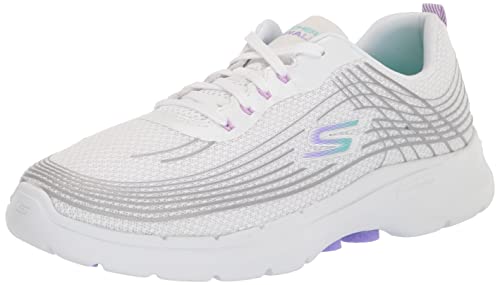 Skechers Women's GO Walk 6-Inner Joy Sneaker, White/Multi, 10