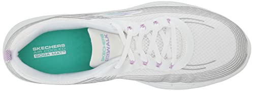 Skechers Women's GO Walk 6-Inner Joy Sneaker, White/Multi, 10