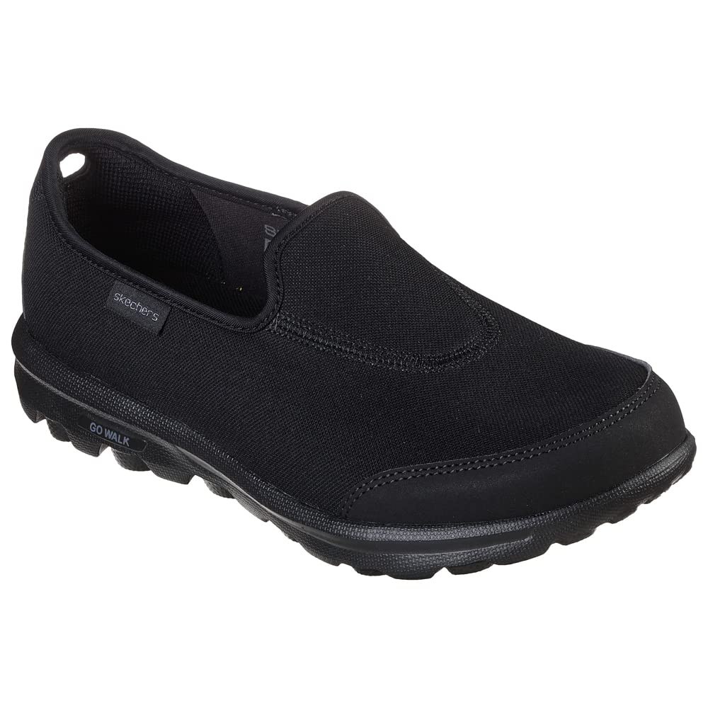 Skechers Women's GO Walk CLASSIC-10 Year Anniversary Sneaker, Black, 8 Wide