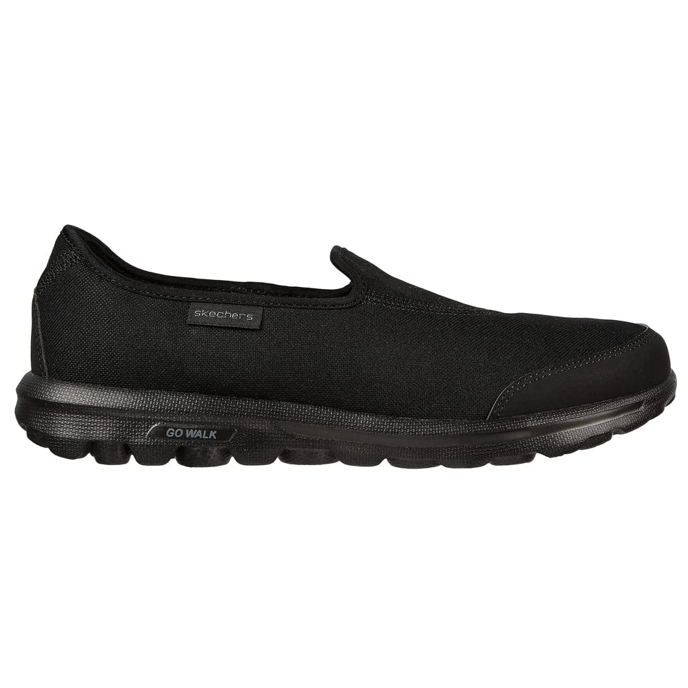 Skechers Women's GO Walk CLASSIC-10 Year Anniversary Sneaker, Black, 8 Wide