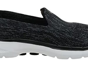 Skechers Women's GO Walk 6-Valerie Sneaker, Black/Gray, 8