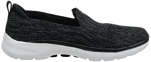 Skechers Women's GO Walk 6-Valerie Sneaker, Black/Gray, 8