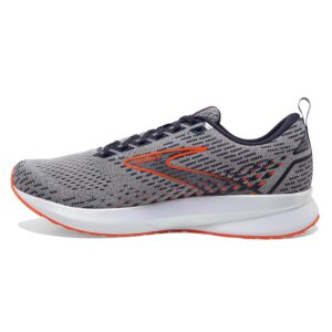 Brooks Men's Levitate 5 Neutral Running Shoe - Grey/Peacoat/Flame - 11.5 Medium