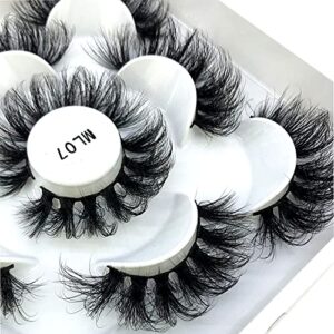 hbzgtlad 5 pairs 25 mm 3d mink lashes bulk faux with custom box wispy natural mink lashes pack short wholesales natural false eyelashes (ml-07)