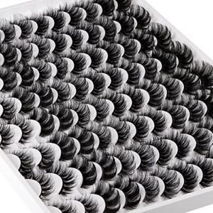 false eyelashes 48 pairs 6 styles mixed fluffy curled fake eye lashes bulk wholesale dramatic thick 5d wispy strip faux mink eyelashes multipack