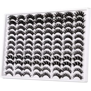 False Eyelashes 48 Pairs 6 Styles Mixed Fluffy Curled Fake Eye Lashes Bulk Wholesale Dramatic Thick 5D Wispy Strip Faux Mink Eyelashes Multipack