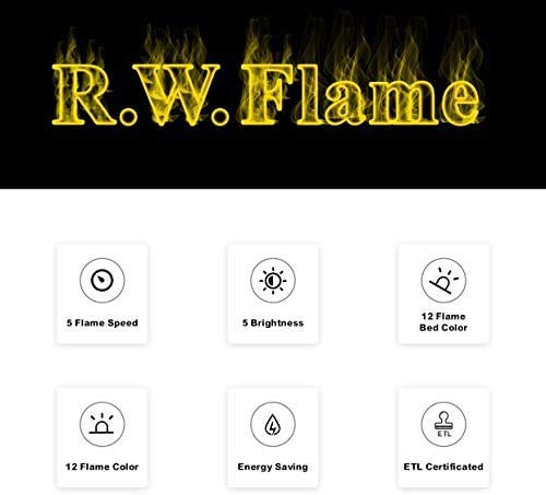 R.W.FLAME 68 inch Recessed and Wall Mounted Electric Fireplace, Ultra Thin and Low Noise,Fit for 2 x 6 Stud, Remote Control with Timer,Touch Screen,Adjustable Flame Color and Speed