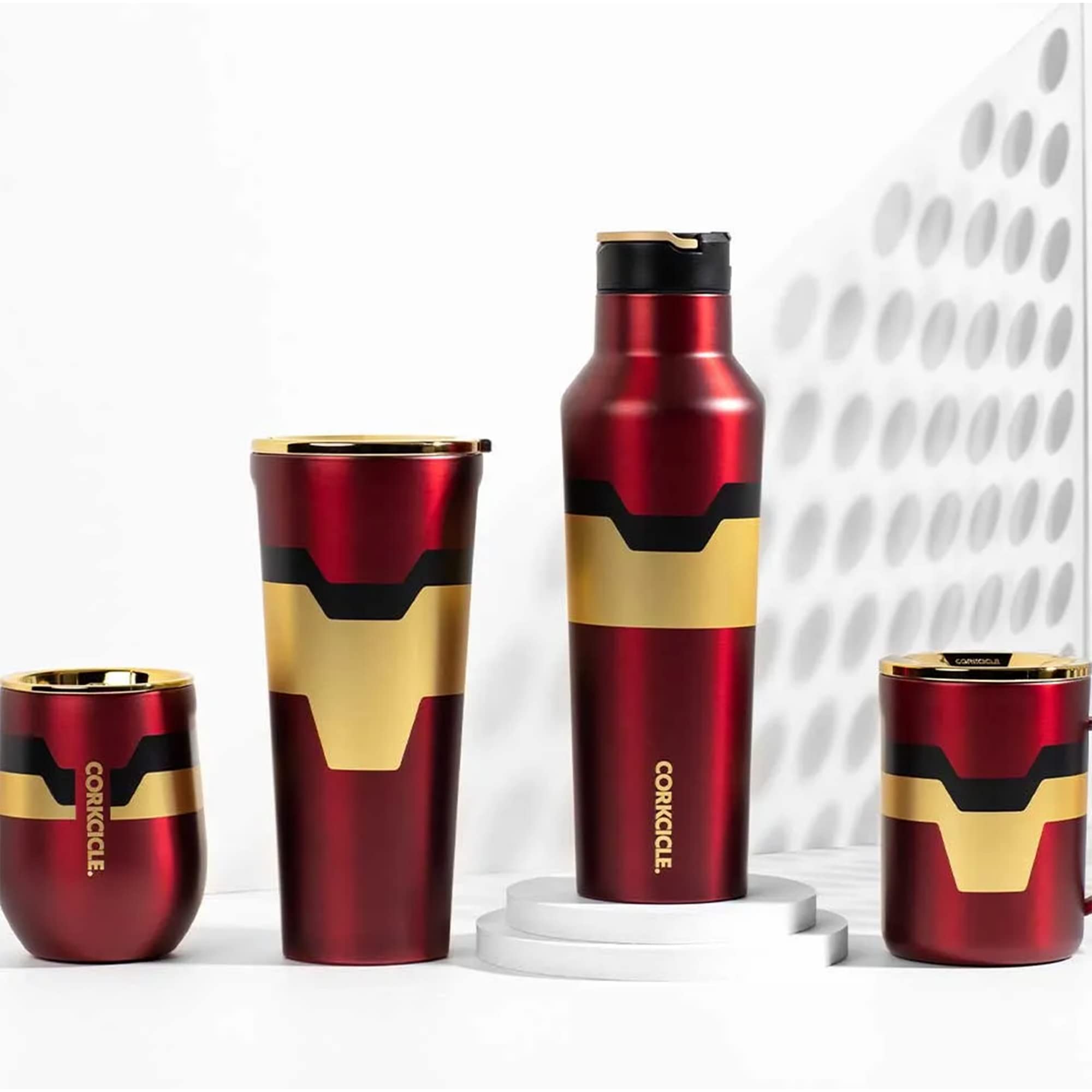 Corkcicle Marvel Ironman 12 oz Triple-Insulated Stemless Insulated Reusable Cup with Lid and Silicone Bottom, Keep Beverages Cold for 25 hours and hot for 12 hours, BPA FREE