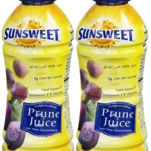 Sunsweet Prune Juice, 32 ounce (2-Pack) with Bay Area Marketplace Napkins