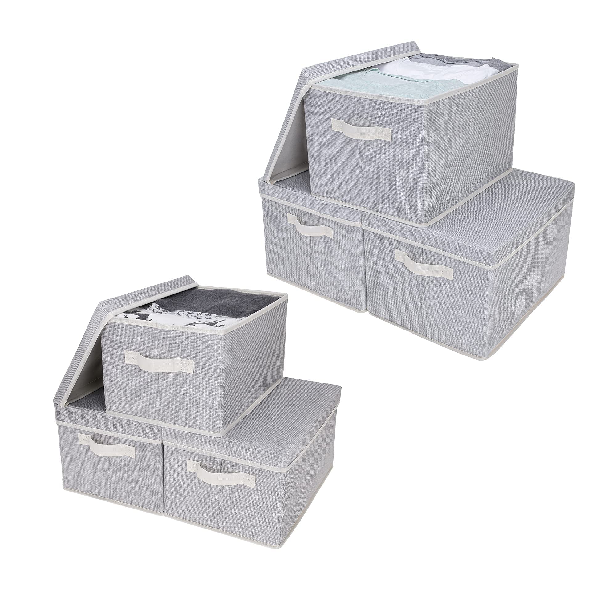 GRANNY SAYS Bundle of 3-Pack Rectangle Storage Bins & 3-Pack Rectangle Storage Bins with Lids