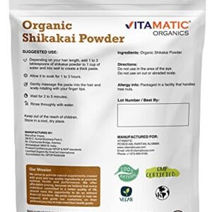 Vitamatic Certified USDA Organic Shikakai Powder 1 Pound (16 Ounce)