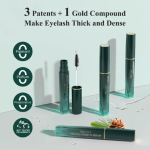 Eyelash Growth Serum, BREYLEE Eyelash Serum for Eyelash Growth Lash Growth Serum, Lash Serum, Eyelash Conditioner, Lash boost Serum for Longer, Fuller Thicker Lashes & Eyebrows(Gold, 3ML/ 0.1 Fl. Oz)