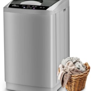 LifePlus Full Automatic Washing Machine, 1.8 cuft Compact Laundry Washer 12lbs Capacity w/Drain Pump, Faucet Adaptor, 8 Programs & 6 Water Levels for Apartment Home Dorm