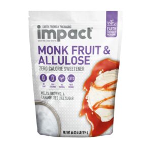 impact monk fruit allulose sweetener, zero calorie blend, keto friendly sugar substitute (4 lb)