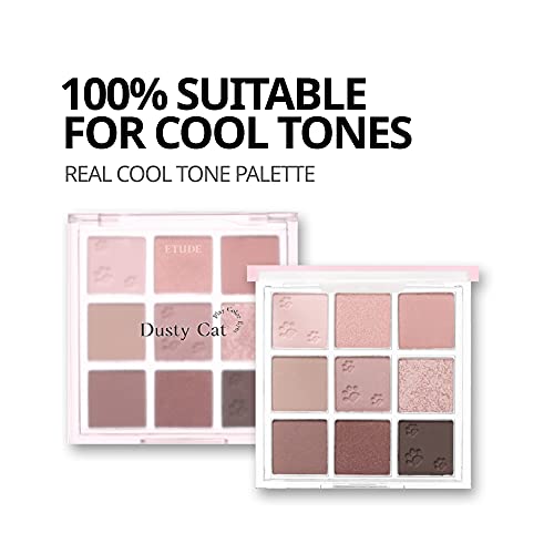 ETUDE Play Color Eyes | 9 Color Eyeshadow Palette With Soft & Pure Contour Shades (Dusty Cat)