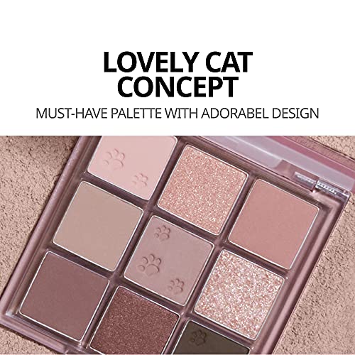 ETUDE Play Color Eyes | 9 Color Eyeshadow Palette With Soft & Pure Contour Shades (Dusty Cat)