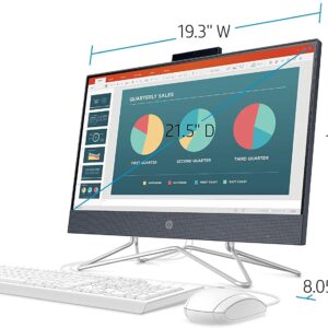 HP 22-DF 21.5-Inch Full HD WLED All-in-One PC Intel Celeron G5900T 4GB 256GB SSD Win 10 (White)