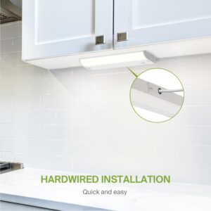 ASD LED Under Cabinet Lighting, 9 inch 3W 202 LM, Dimmable Hardwired Under Cabinet Lights for Kitchen, 3000K Soft/4000K Cool/5000K Daylight, Under Counter Light Fixtures, ETL Energy Star White Finish