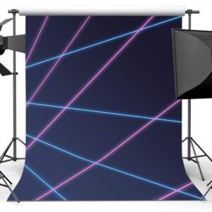 Sensfun Laser Line Photography Backdrop Neon Laser Tag Birthday Party Night Game On Indoor Photobooth Background Glow Photo Studio Backdrops Fabric 5x7ft