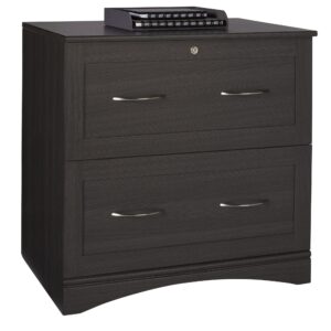 Realspace® Pelingo 30-1/2"W x 21-13/16"D Lateral 2-Drawer File Cabinet, Dark Gray