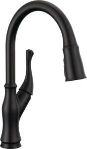 delta faucet ophelia matte black kitchen faucet touch, touch2o technology, magnatite docking, single-handle, 19888tz-bl-dst