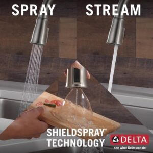 Delta Faucet Ophelia Brushed Nickel Kitchen Faucet with Pull Down Sprayer, Kitchen Sink Faucet, Faucet for Kitchen Sink, Magnetic Docking, SpotShield Stainless 19888Z-SP-DST