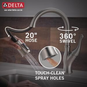 Delta Faucet Ophelia Brushed Nickel Kitchen Faucet with Pull Down Sprayer, Kitchen Sink Faucet, Faucet for Kitchen Sink, Magnetic Docking, SpotShield Stainless 19888Z-SP-DST