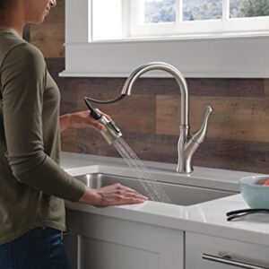 Delta Faucet Ophelia Brushed Nickel Kitchen Faucet with Pull Down Sprayer, Kitchen Sink Faucet, Faucet for Kitchen Sink, Magnetic Docking, SpotShield Stainless 19888Z-SP-DST