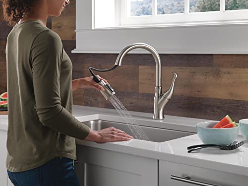 Delta Faucet Ophelia Brushed Nickel Kitchen Faucet with Pull Down Sprayer, Kitchen Sink Faucet, Faucet for Kitchen Sink, Magnetic Docking, SpotShield Stainless 19888Z-SP-DST