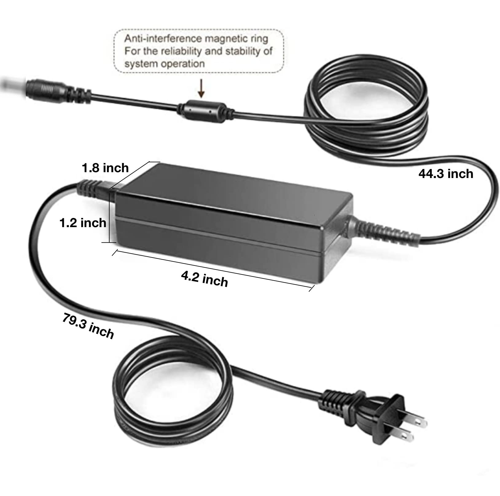 Kircuit 2-Prong 29V AC/DC Adapter Compatible with Okin Limoss Pride Golden MedLift SP-2B IKOCO Kaidi Motion Power Recliner Lift Chair Transformer ZBHWX-A290020-A ZB-B290020-B DC29V 2.0A Power Supply