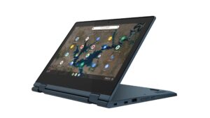 lenovo chromebook flex 3 11.6" hd touchscreen 2-in-1 laptop computer pc, intel celeron n4020, 4gb ddr4, 32gb emmc, intel uhd 600, 802.11ac, bluetooth, webcam, chrome os, blue, 64gb abys microsd card