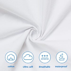 Bassinet Sheet Waterproof 2 Pack Cotton Fitted Cradle Sheets Set for Oval Rectangle Hourglass Mattress and Moses Baskets, Super Soft Breathable Bassinet Mattress Pad Cover Baby Girl Boy, White