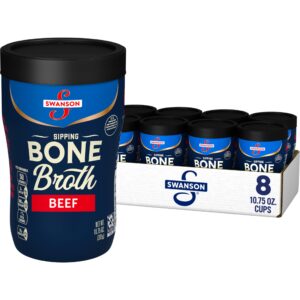 swanson sipping bone broth, beef bone broth, 10.75 oz cup